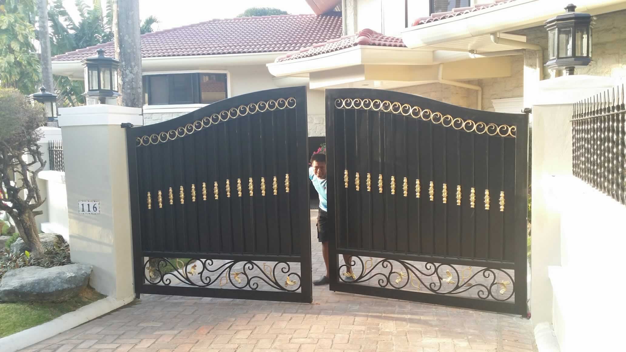Entrance Gate Fabrication | Glass Railings Philippines, Glass Railing ...